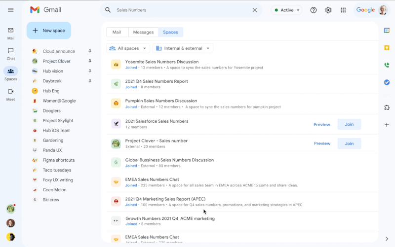 Gmailからチャットのスペースを簡単に検索できるようになりました | HelenTech