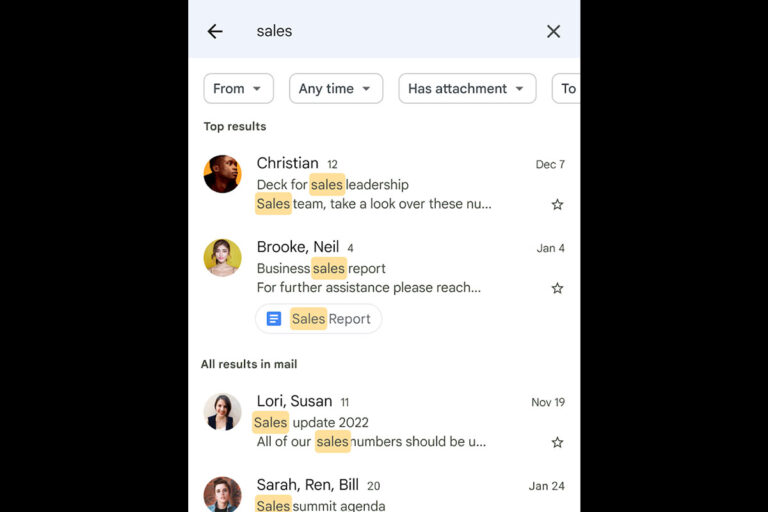 Android と iOS の Gmail アプリで上位の検索結果を最初に表示するようになりました | HelenTech