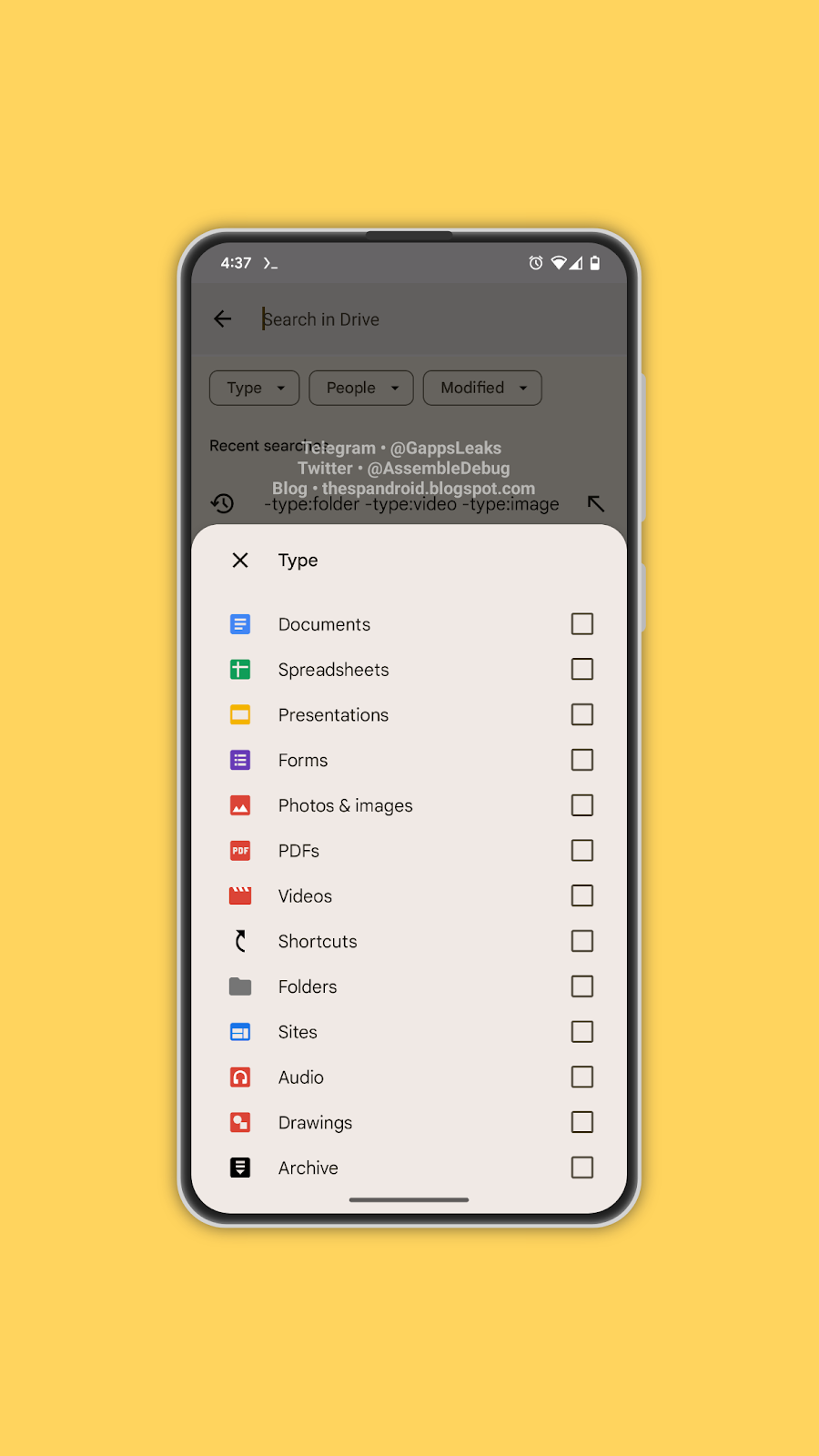 Android の Google ドライブが新しいファイル検索 UI をテスト中 | HelenTech